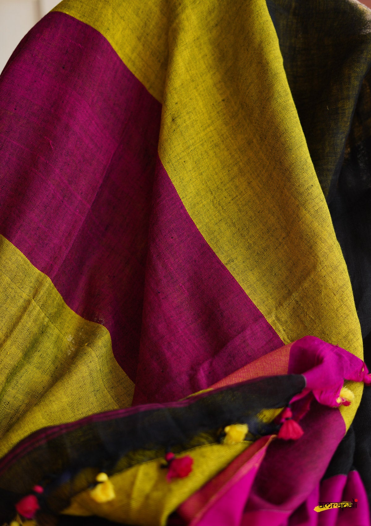 Black Colorblock Cotton with pompoms – Amrapali Boutique