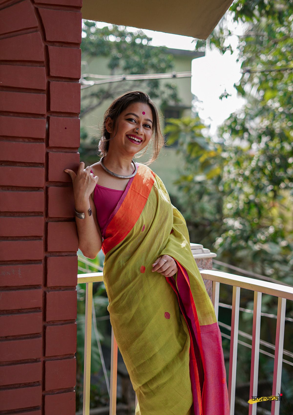 Handwoven Linen Cotton Jamdani – Amrapali Boutique