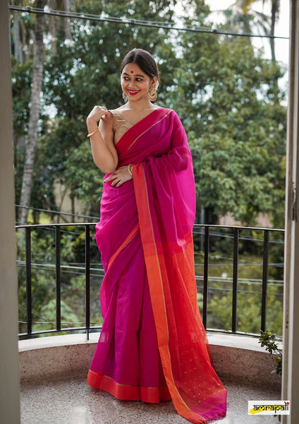 Handloom Polycotton with Woven Sequined Palla – Amrapali Boutique