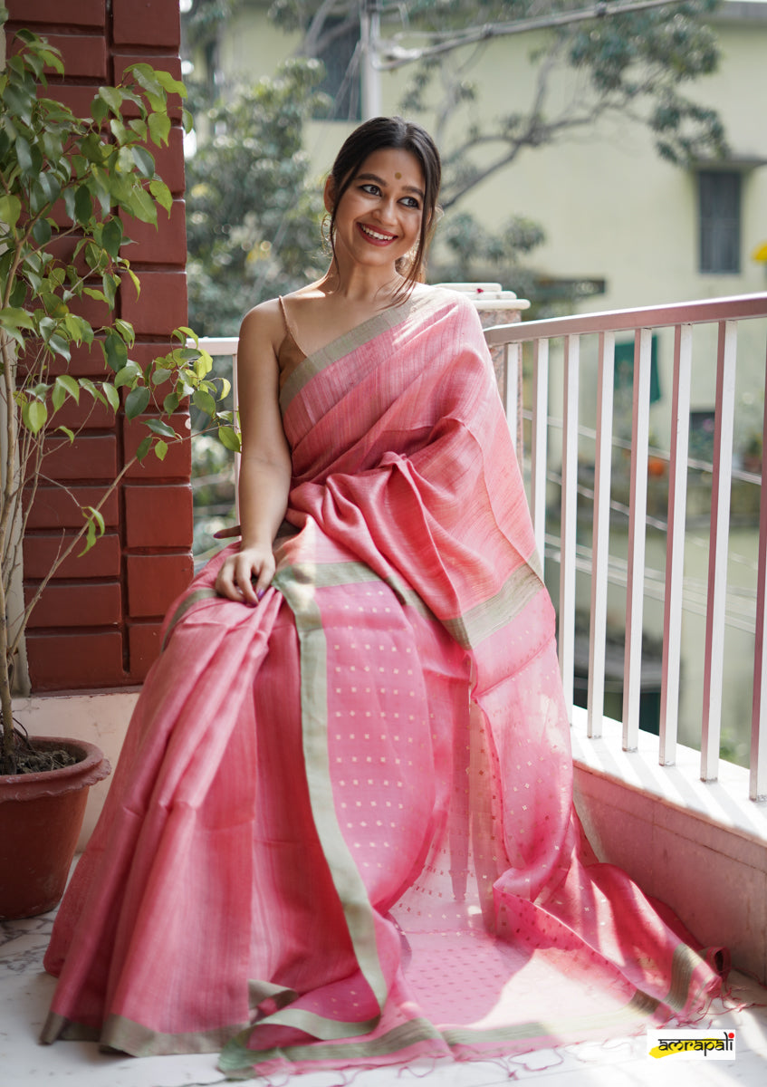 Handwoven Pure Matka with Woven Gold Sequins – Amrapali Boutique